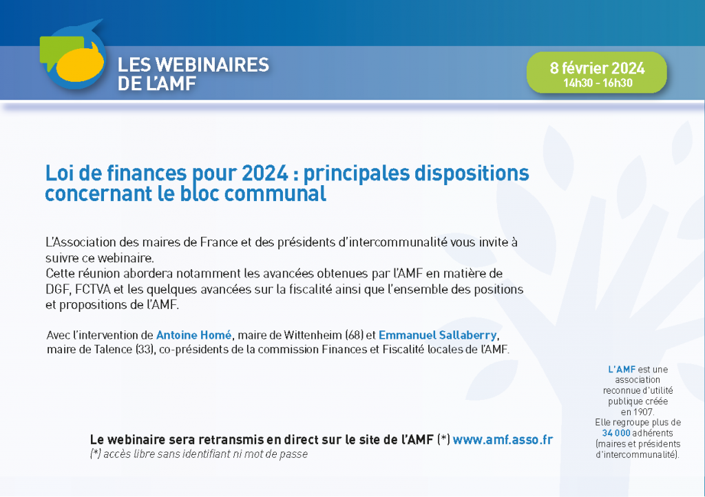Rappel Webinaire De Lamf Loi De Finances Pour 2024 Les